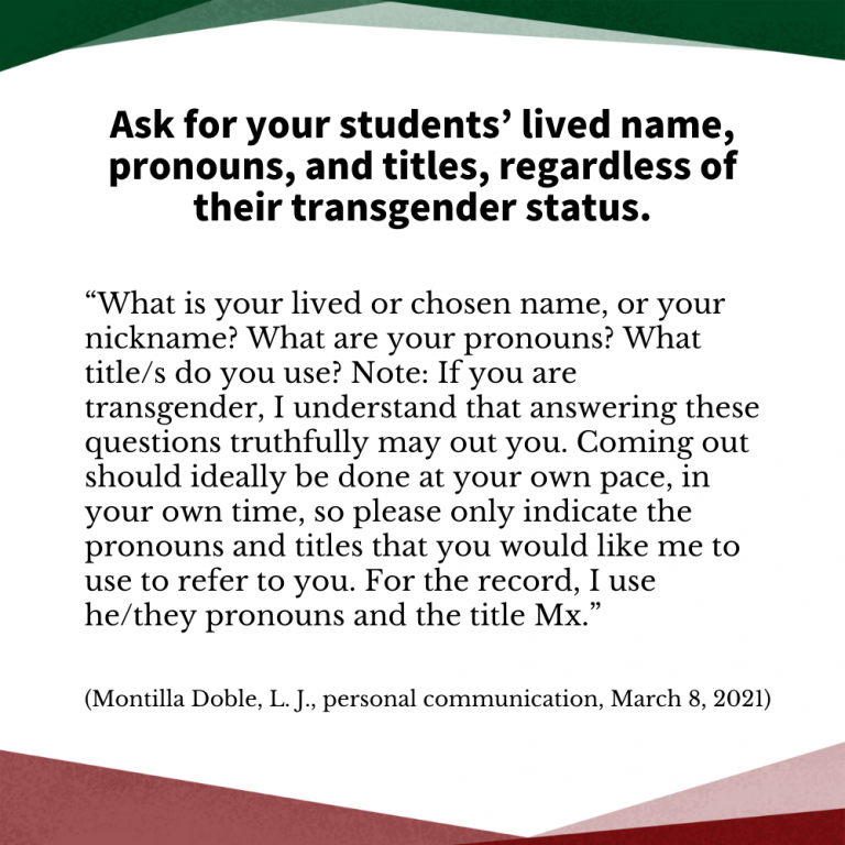 Memorandum No. OVCAA-MTTP 21-029: Guidelines on Affirming Transgender ...